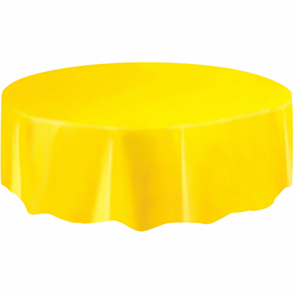 Unique Yellow Plastic Party Tablecloth 84-inch Round (Pack of 12 ...