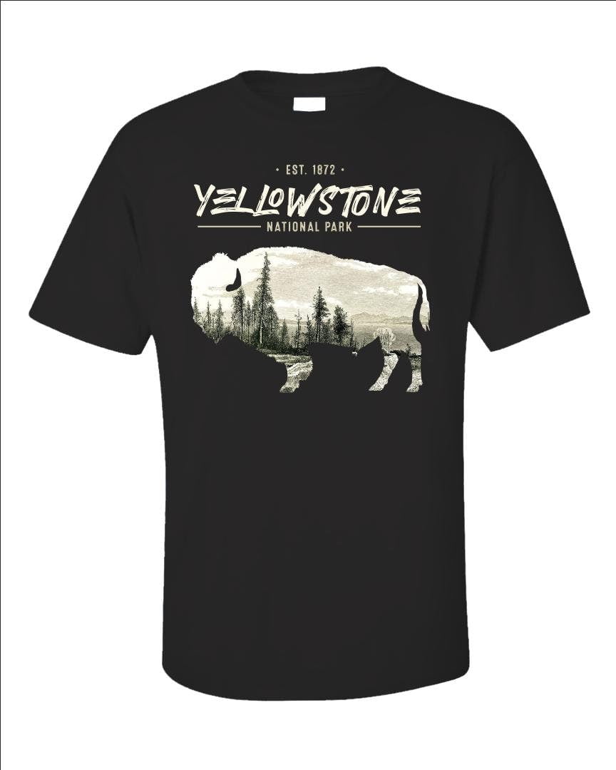 Unique Yellowstone Bison T-Shirt, Bison Lover Gift Shirt, Nature Inspired Tee, Graphic Bison ...