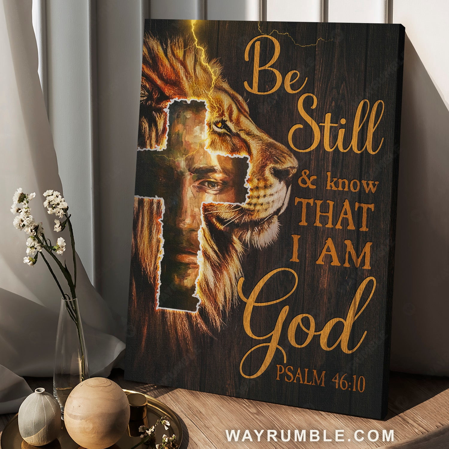 Unique cross, Lion of Judah, Home Decoration, Be still and know that I ...