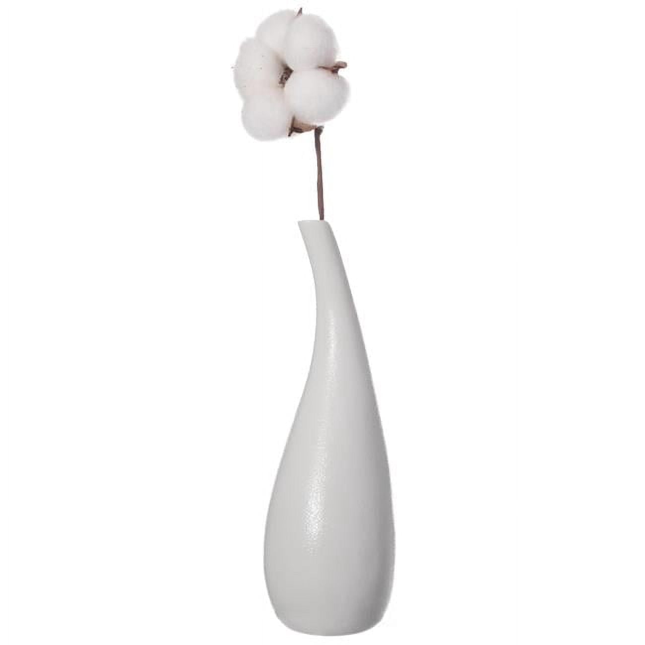 Uniquewise 8-inch Small White Ceramic Water Drop Vase Modern Teardrop ...