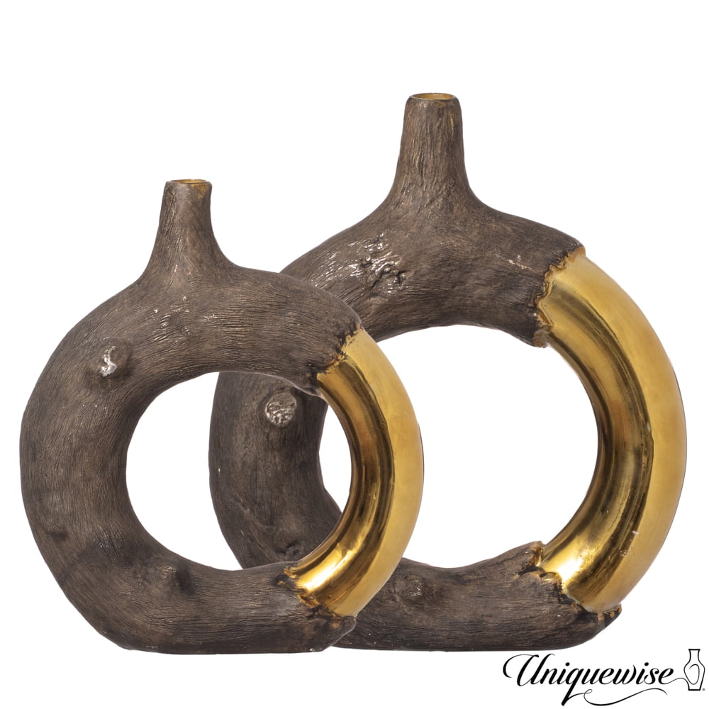 Uniquewise Resin Ring Vases Open Circle Design Contemporary Decorative ...