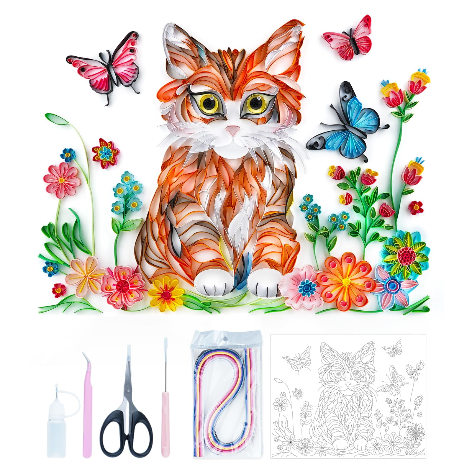 Uniquilling Quilling Kit, Paper Quilling Kits, 16 * 20-in Cat ...