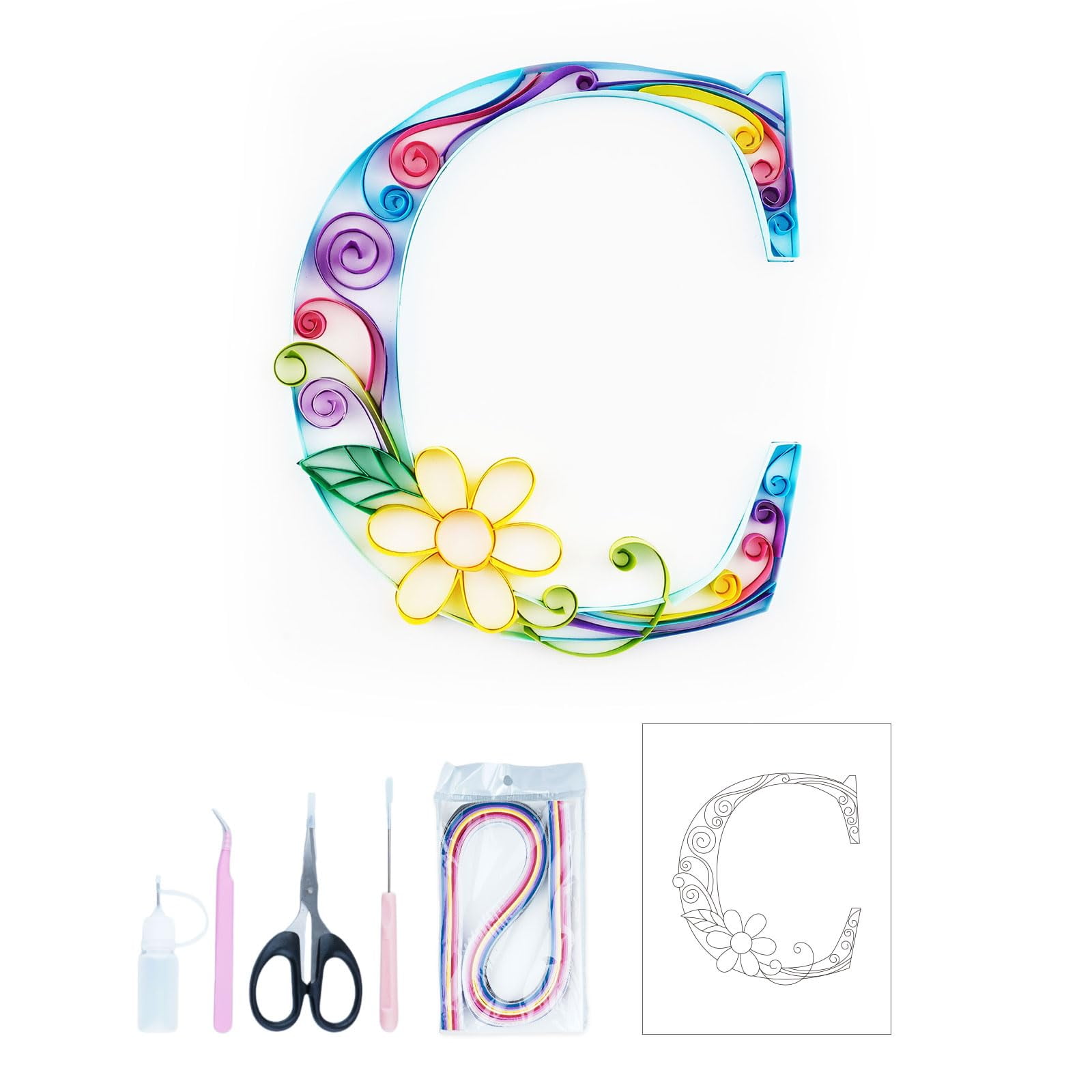 Uniquilling Quilling Paper Quilling STF9 Kit for Adults Beginner, 8 * ...