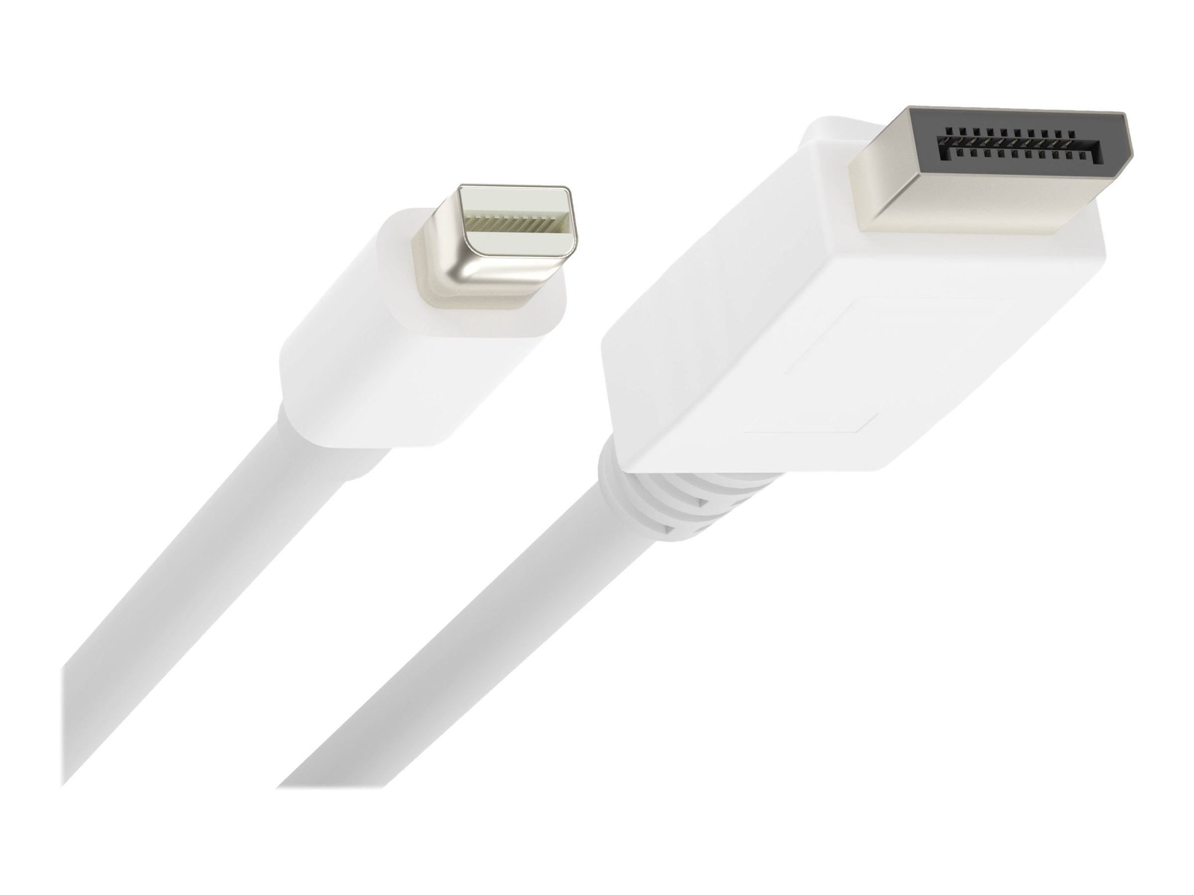 Unirise 10 ft. White Mini DisplayPort Male to Standard DisplayPort Male ...