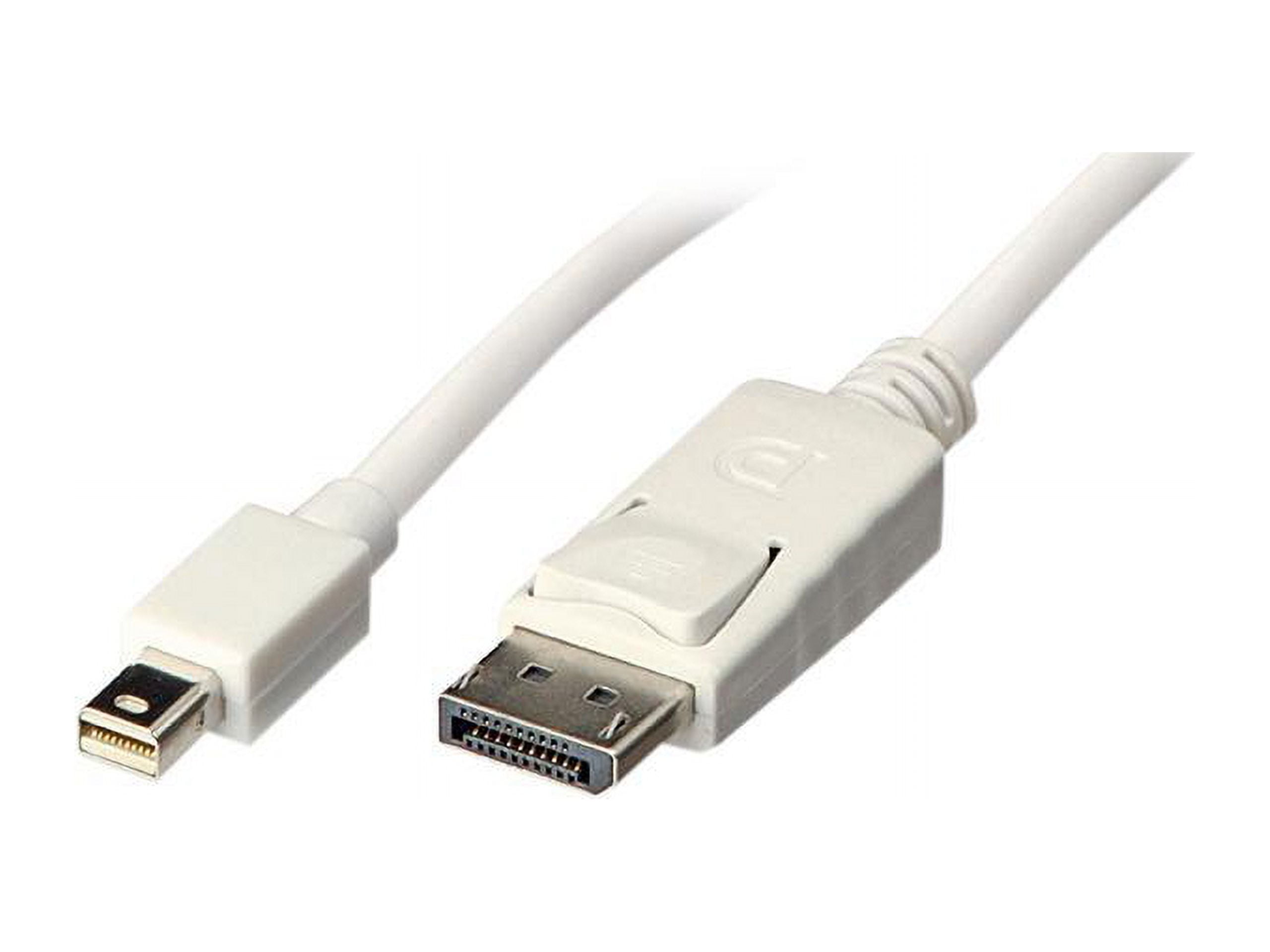 Unirise 15 ft. White Mini DisplayPort Male to Standard DisplayPort Male ...