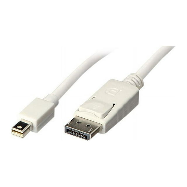 Unirise 15 ft. White Mini DisplayPort Male to Standard DisplayPort Male ...