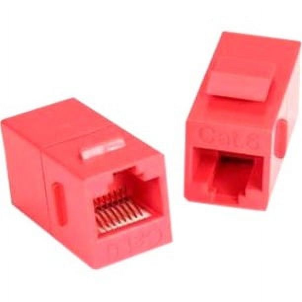 Unirise Cat6 RJ45 Keystone In-line Coupler Red C6CPLRRED - Walmart.com