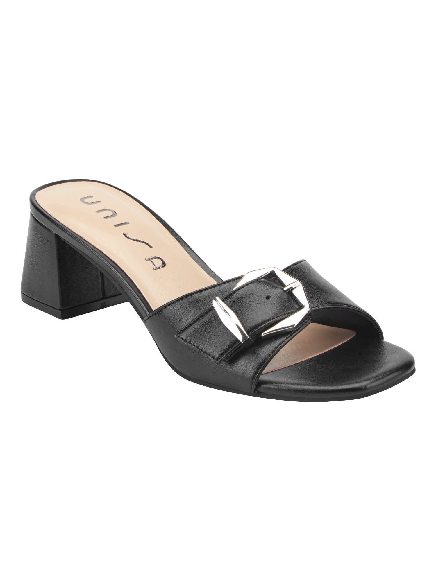 Unisa Women's Variten Slide On Block Heel Buckle Sandal - Walmart.com