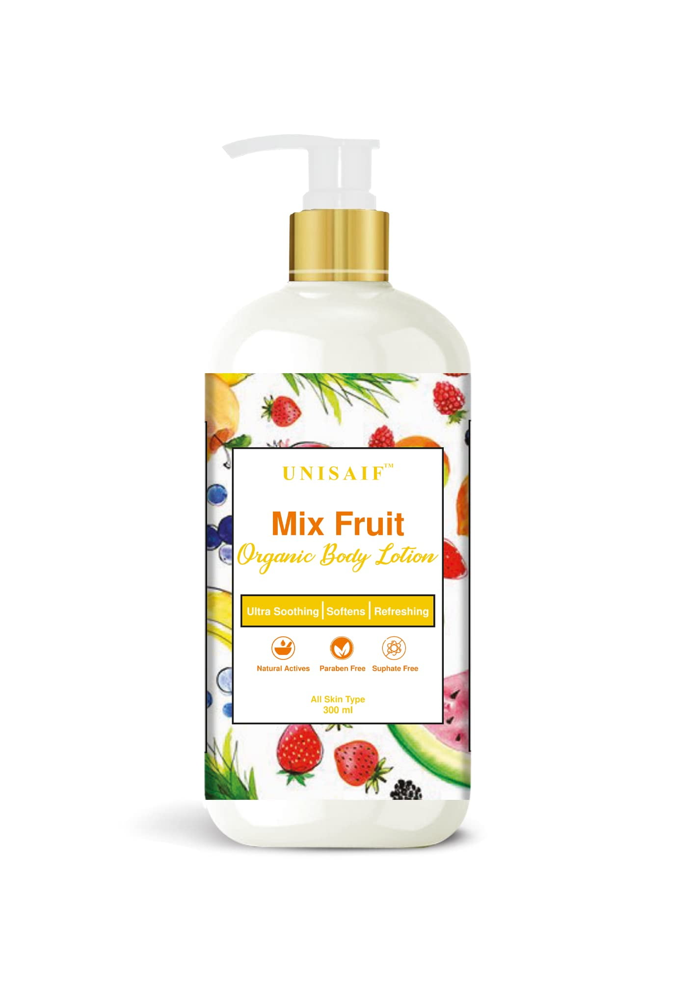 Unisaif Organic Mix Fruit Body Lotion - Hand Lotion for Dry Skin with ...