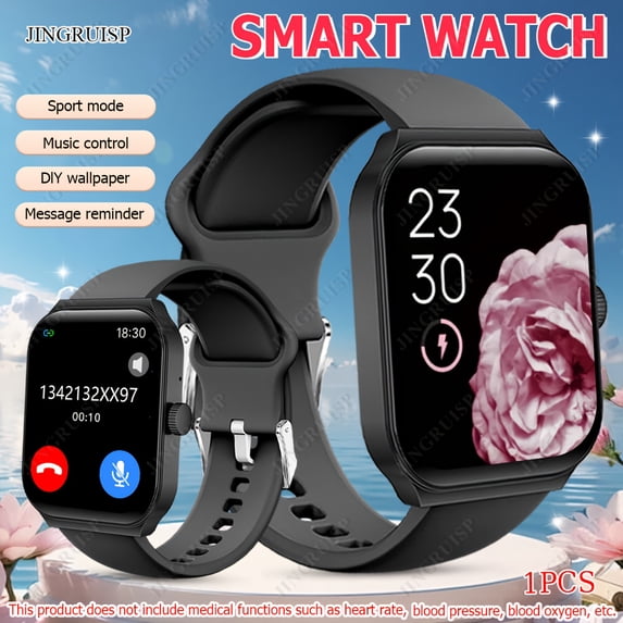 Unisex 1.83" Full Touch Screen Sports Smartwatch, BT Call & Message ...