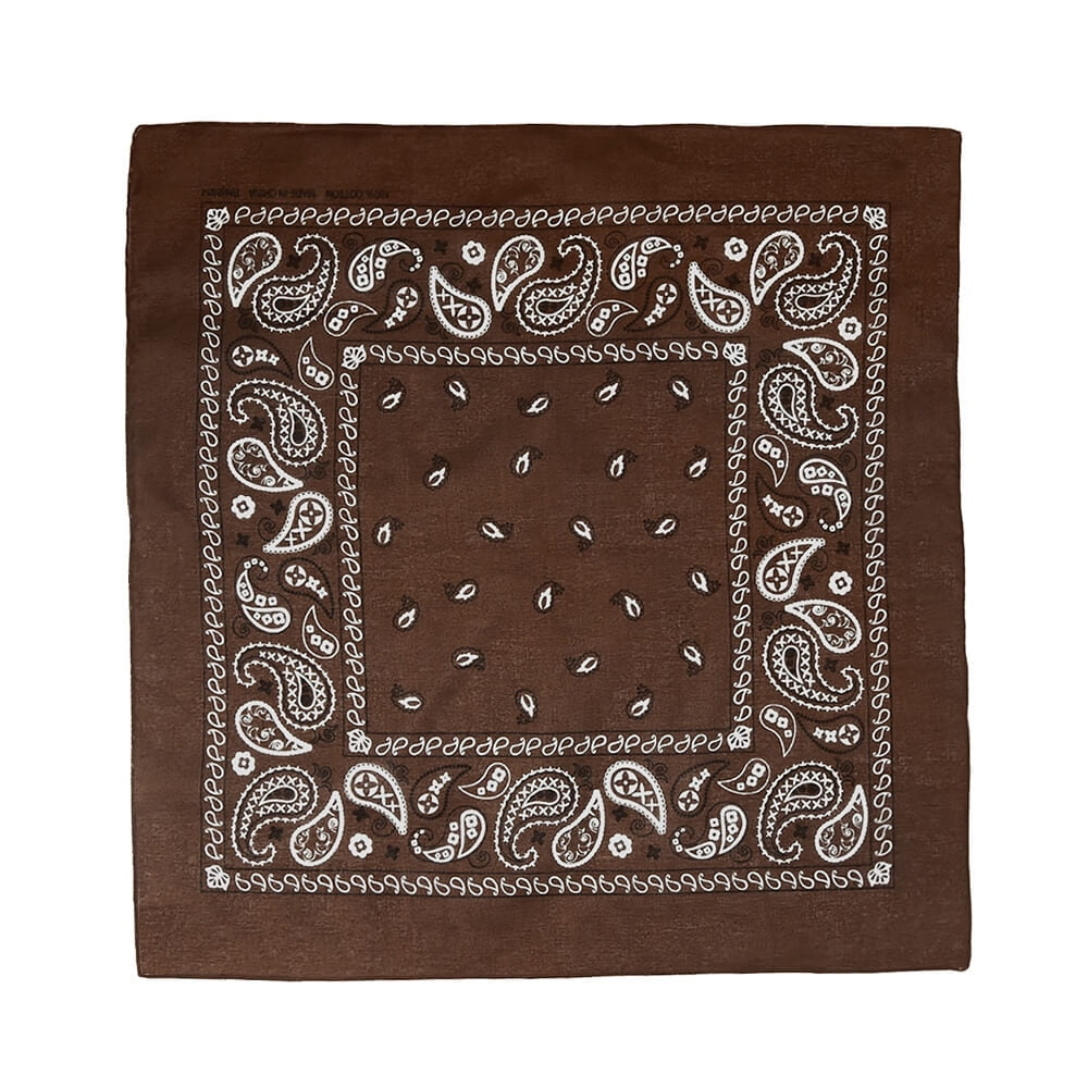 Unisex 100% Cotton Multi-Purpose Bandana Head Wrap Multi-Packs, Brown ...