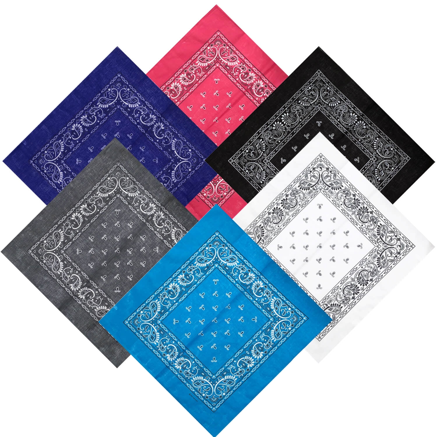 Unisex 100% Cotton Multi-Purpose Bandana Head Wrap Multi-Packs, Fuchsia ...