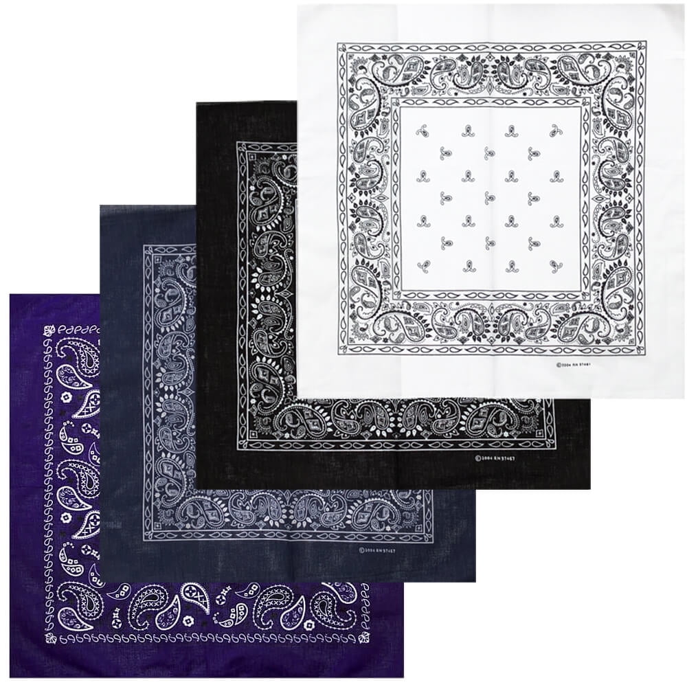 Unisex 100% Cotton Multi-Purpose Bandana Head Wrap Multi-Packs, Purple ...