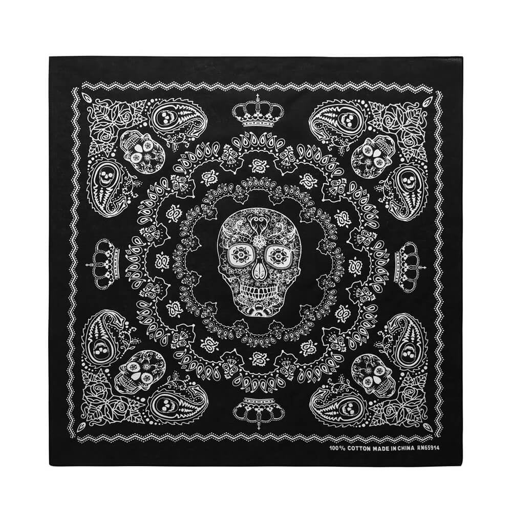 Unisex 100% Cotton Multi-Purpose Bandana Head Wrap Multi-Packs, Skull ...