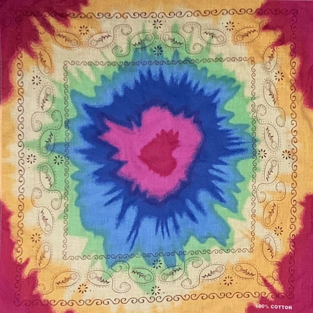 Unisex 100% Cotton Multi-Purpose Bandana Head Wrap Multi-Packs, Tie-Dye ...