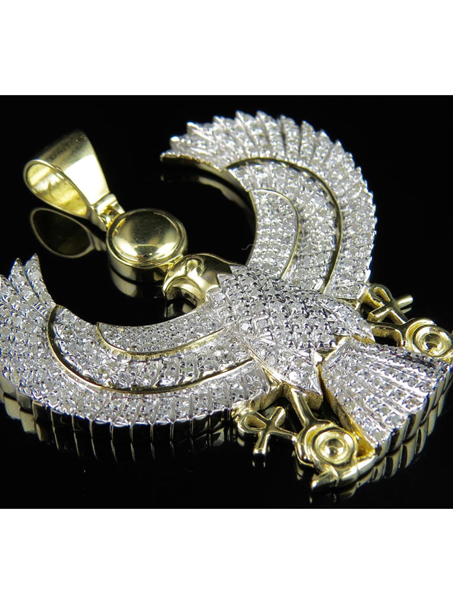 Unisex 10K Yellow Gold Egyptian Eagle Diamond Pendant 1.75ct - Walmart.com