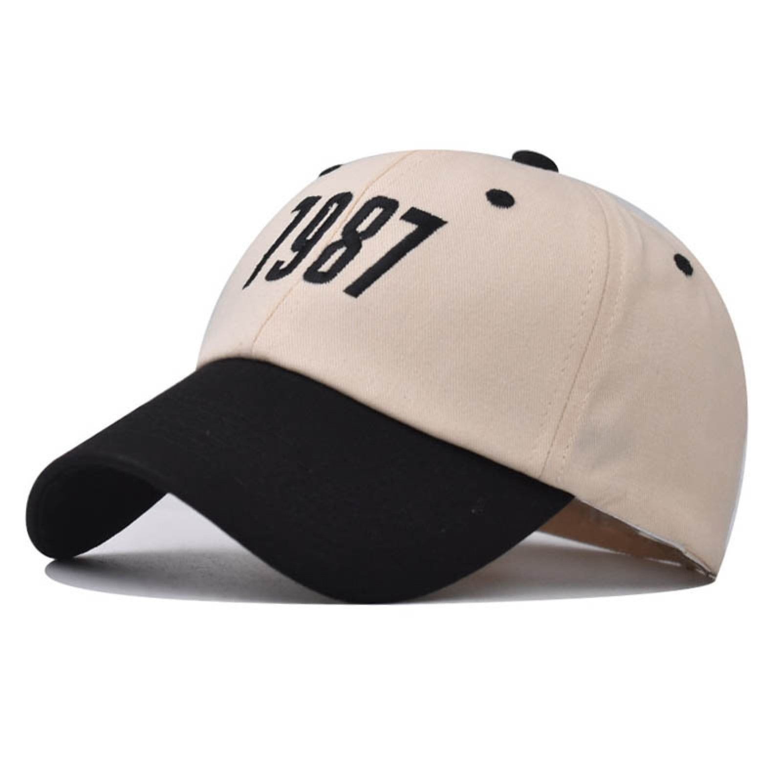 Unisex 1987 Color Block Baseball Cap, Adjustable Embroidery Cotton Hat ...