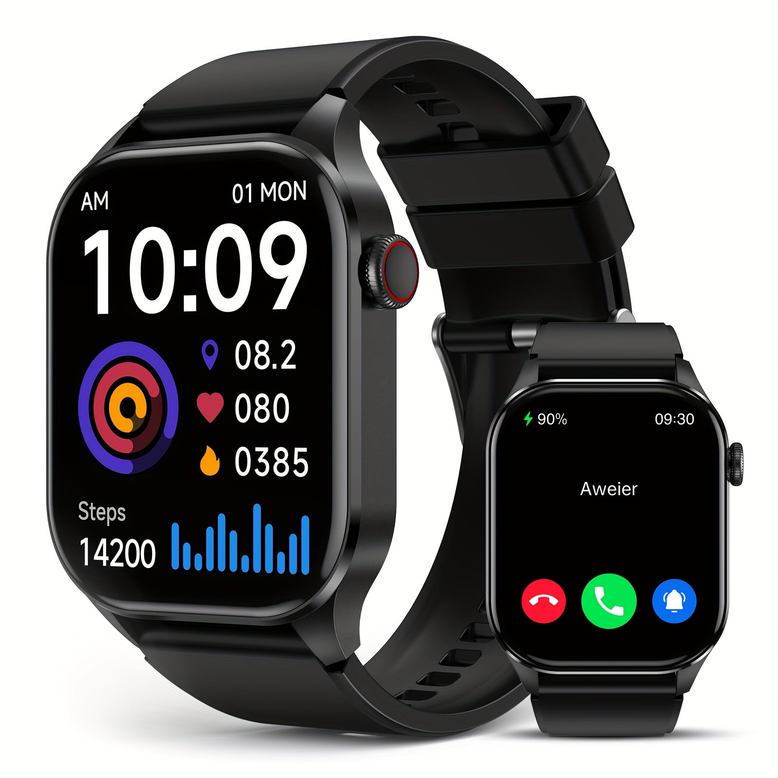 Unisex 2.04" AMOLED Smart Watch - Call Function, Multiple Sports Modes ...