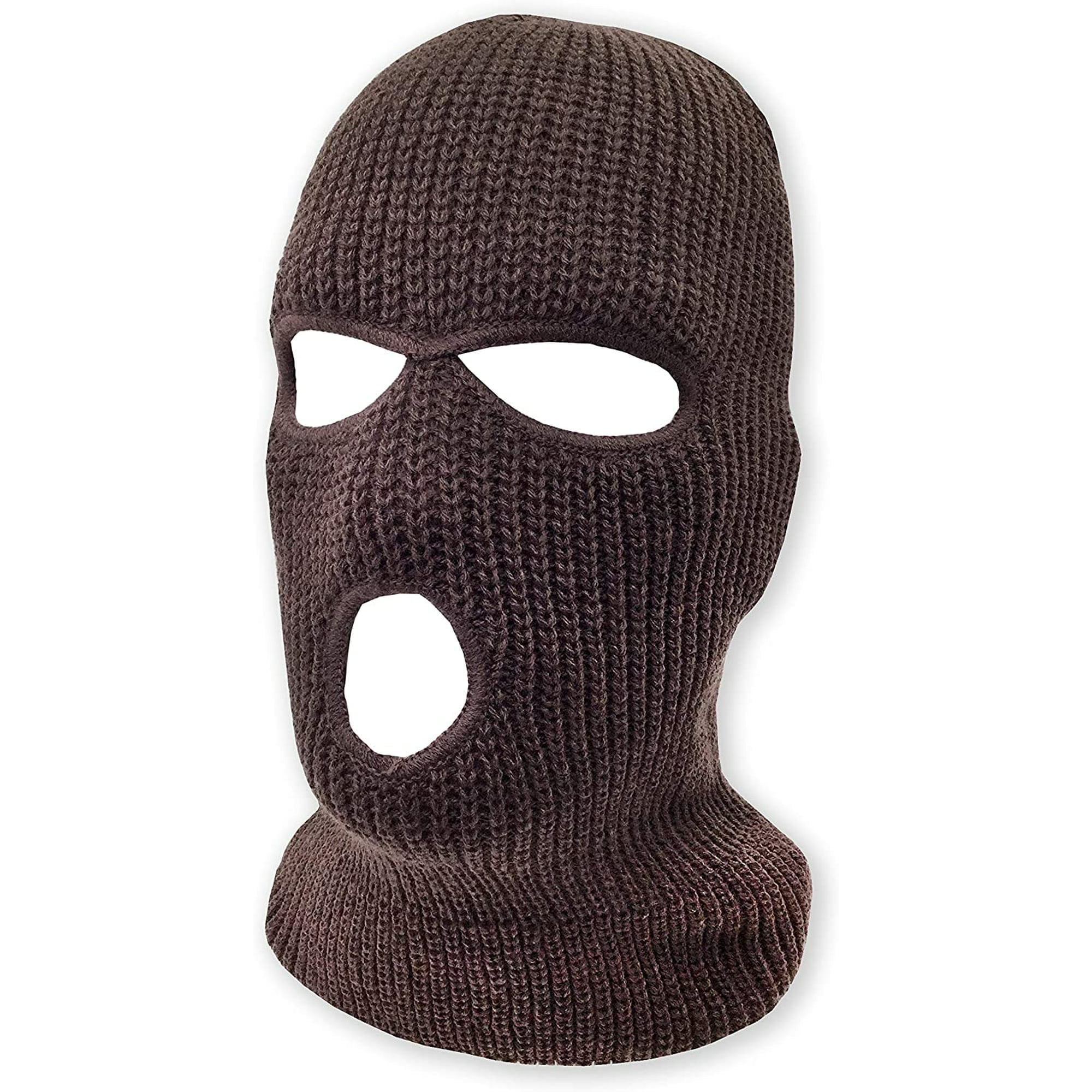 Unisex 3 Hole Winter Knitted Hat Outdoor Sports Full Face Cover Hat Ski ...