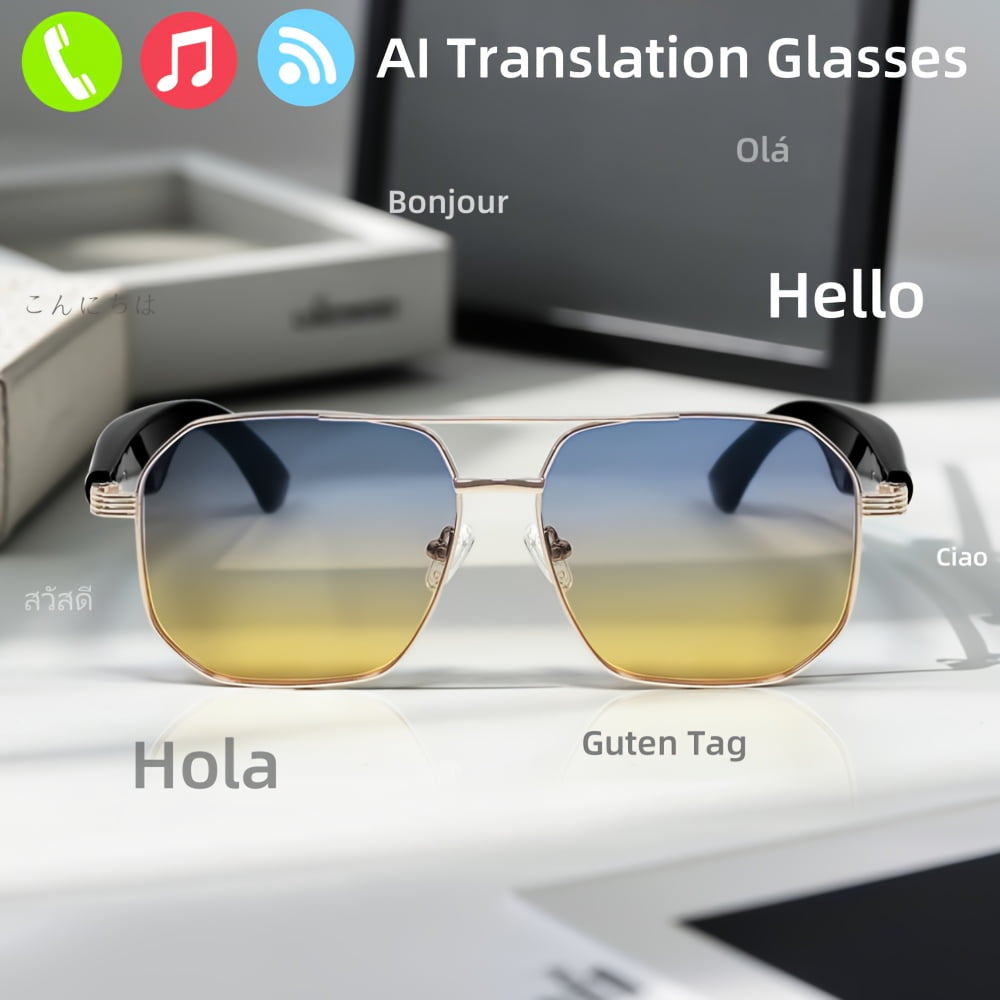 Unisex AI Online Translation Smart Glasses - Gradient Lens, Blue Light ...