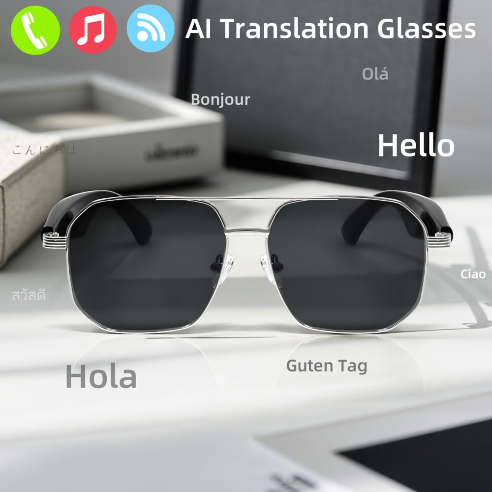 Unisex AI Online Translation Smart Glasses - Gradient Lens, Blue Light ...