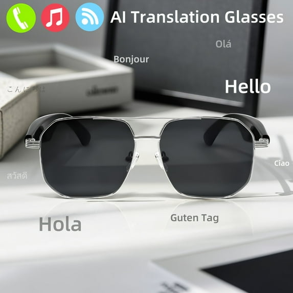 Unisex AI Online Translation Smart Glasses - Gradient Lens, Blue Light ...