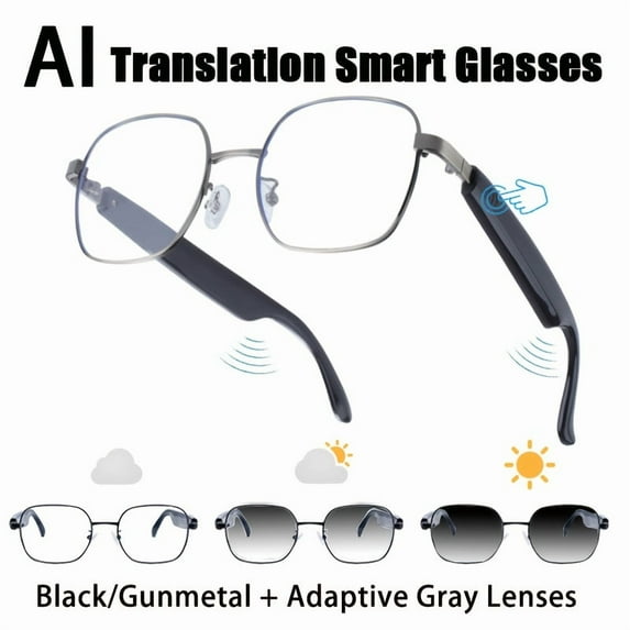 Unisex AI Smart Glasses - GPT-Powered, 164-Language Translation ...