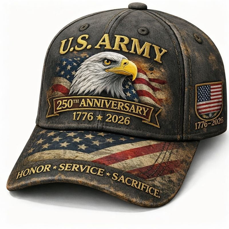 Unisex Adjustable U.S. Army 250th Anniversary Vintage Cap Embroidered ...
