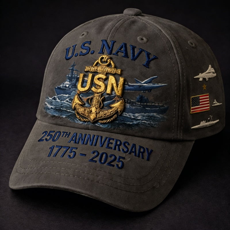 Unisex Adjustable U.S. Navy 250th Anniversary Cap for Veterans Service ...