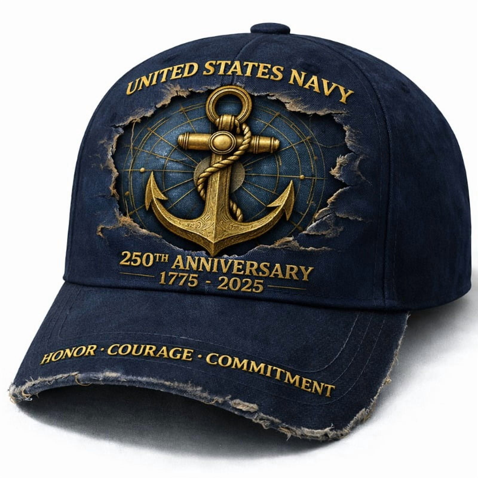 Unisex Adjustable U.S. Navy 250th Anniversary Cap for Veterans Service ...