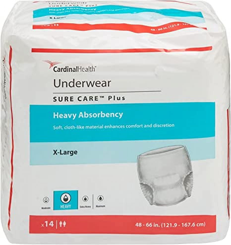 Sure Care Plus Unisex Adult Diaper XL, Pull On with Tear Away Seams ...