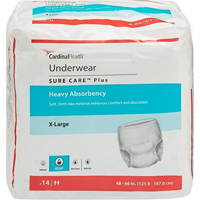 Sure Care Plus Unisex Adult Diaper XL, Pull On with Tear Away Seams ...