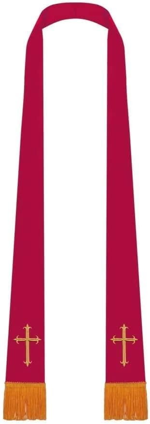 Unisex Adult Clergy Stole – Embroidered Church Crosses – 90” Long, Fits ...