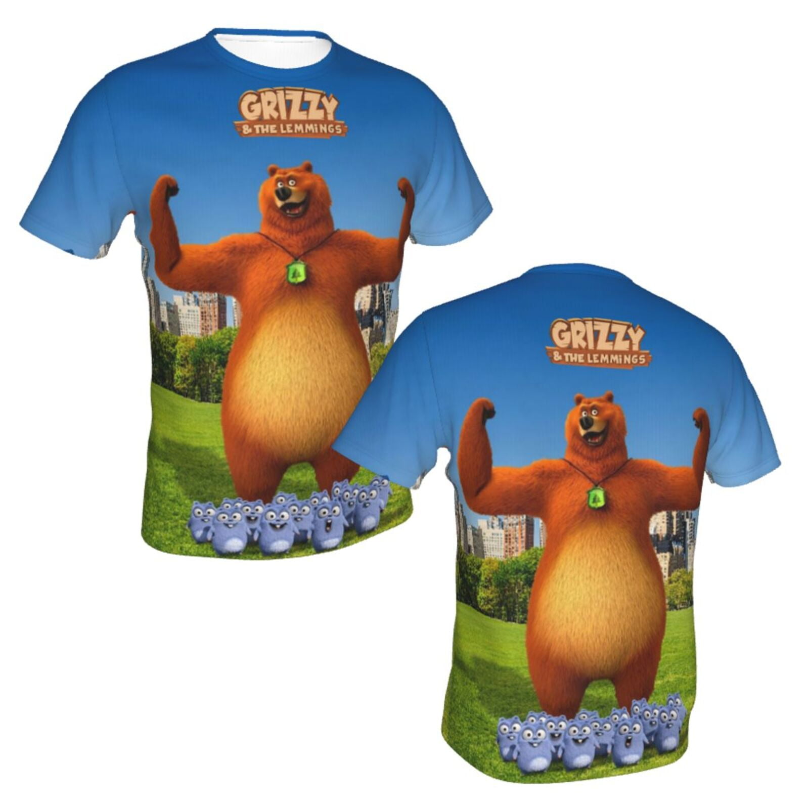 Unisex Adult Grizzy and the Lemming T-Shirts, 3D Graphic Novelty Shirts ...