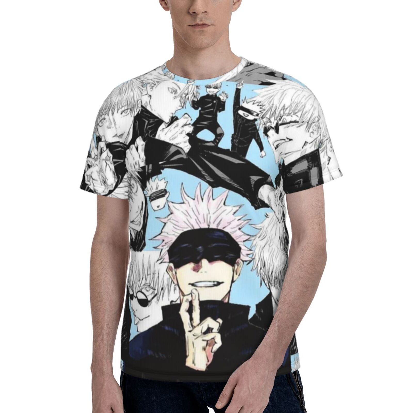 Unisex Adult Jujutsu Kaisen Gojo T Shirts 3D Printed Short Sleeve Tops ...