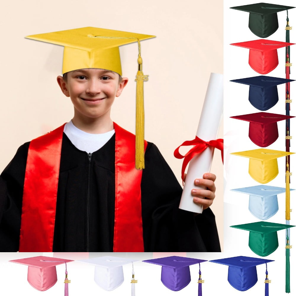 Unisex Adult Matte Graduation Hat & Graduation Cap with 2025 Tassel ...