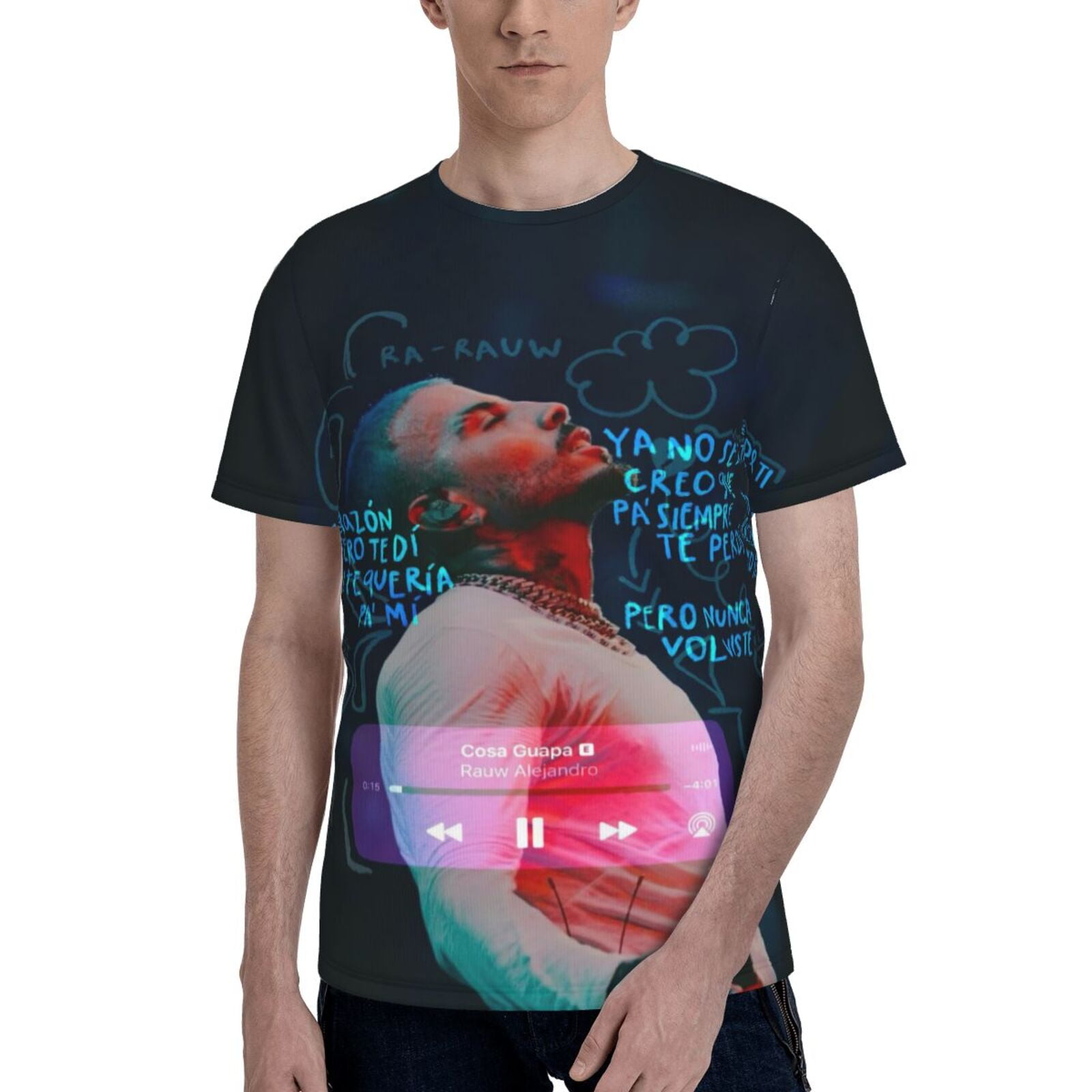 Unisex Adult Rauw Alejandro Graphic Tee Shirts Funny Cartoon 3D Print ...