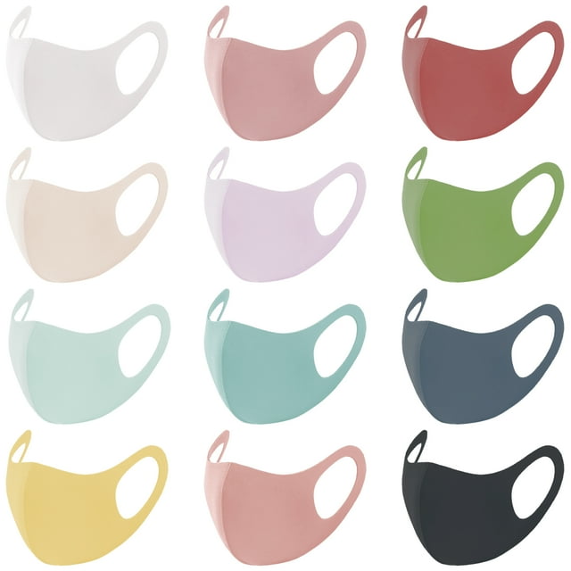 Unisex Adults Neutral Color Washable & Cloth Face Masks - 12 Pack ...