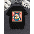 Unisex Anime Cat Ramen Japanese Funny Graphic Tees Kawaii Cat Anime ...