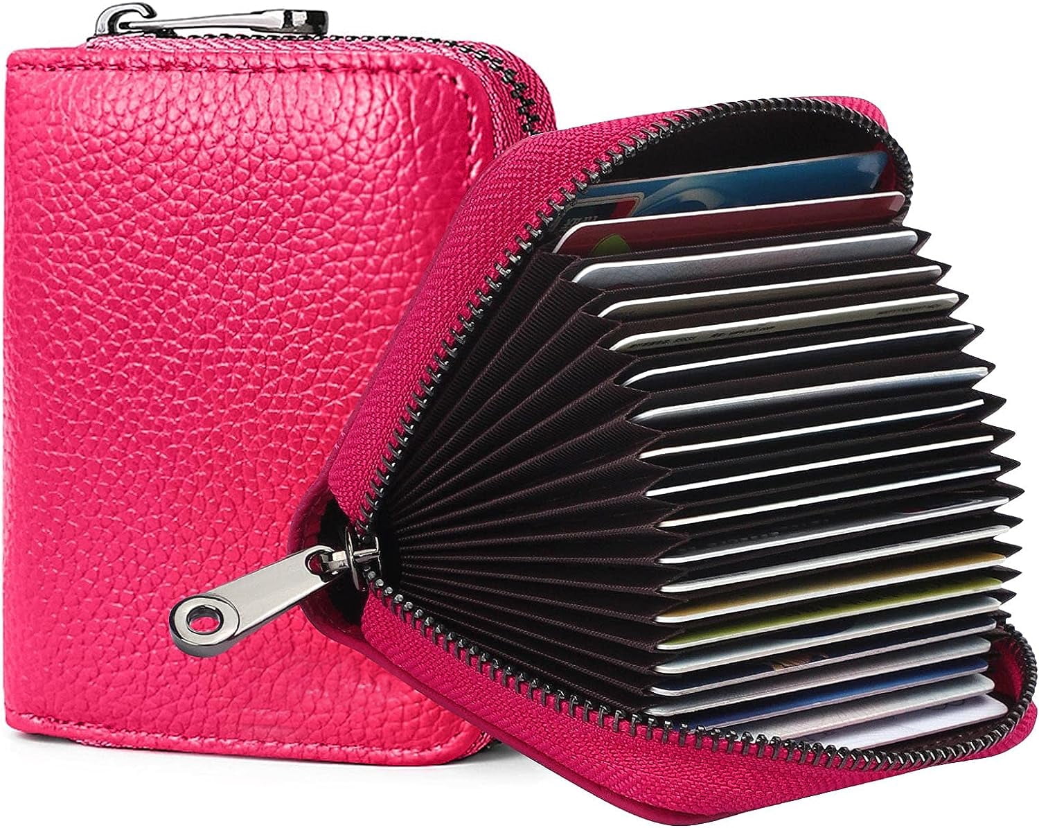 GoXteam Unisex Anti-Credit Card Fraud Multi-Compartment 20 Slot Leather ...