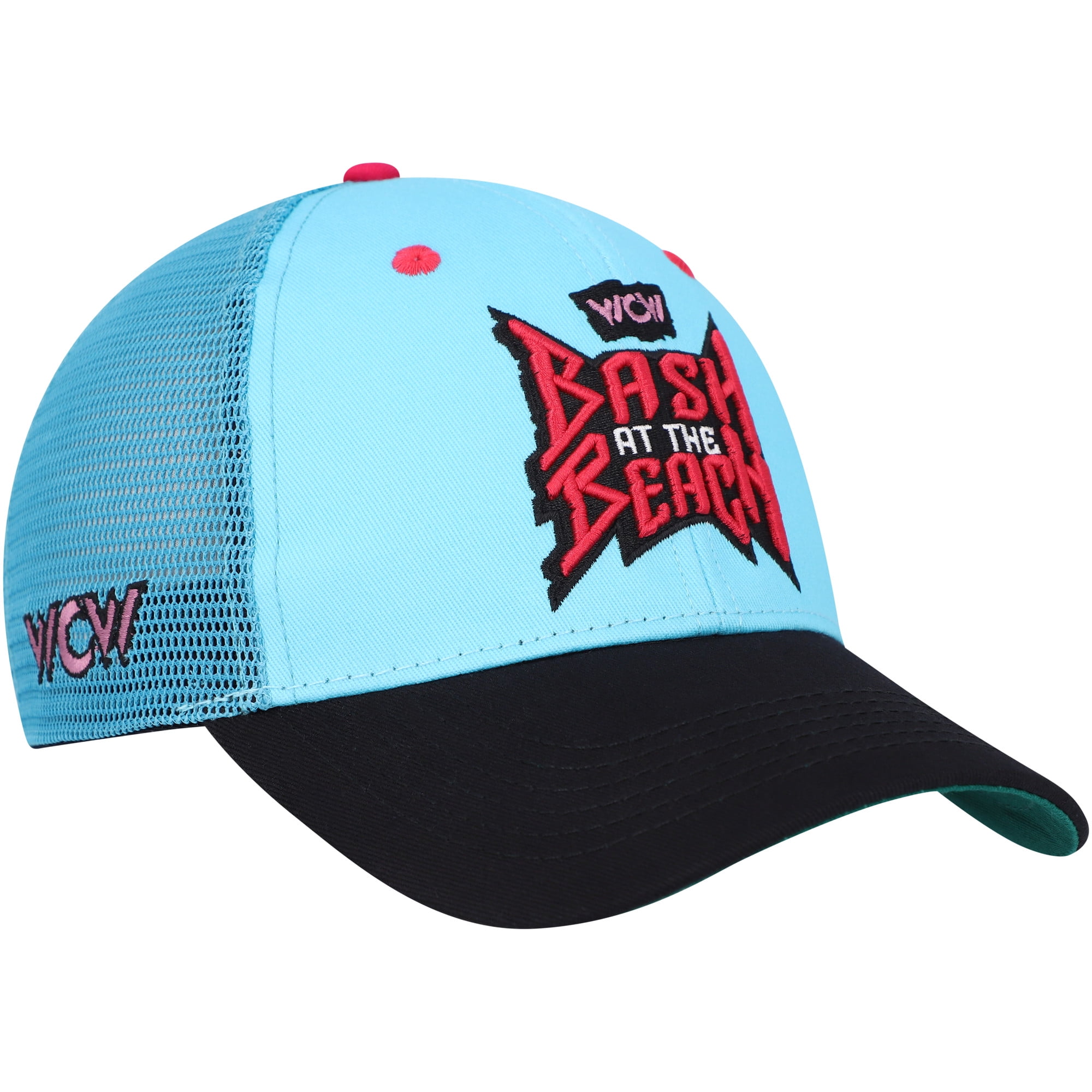 Unisex Aqua WCW Bash at the Beach 1996 Logo Adjustable Trucker Hat ...