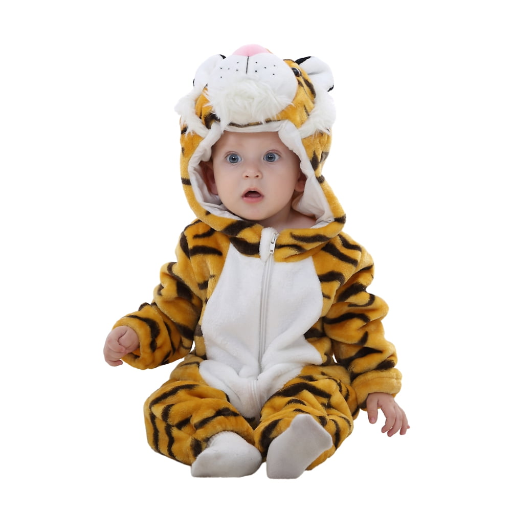 Unisex Baby Animal Costume Winter Autumn Flannel Hooded Romper ...