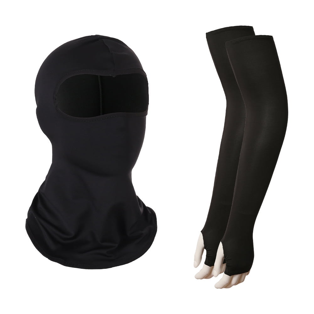 Unisex Balaclava Face Mask and Arm Sleeves Set, Ski Mask Full Face ...