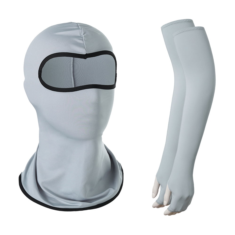 Unisex Balaclava Face Mask and Arm Sleeves Set, Ski Mask Full Face ...