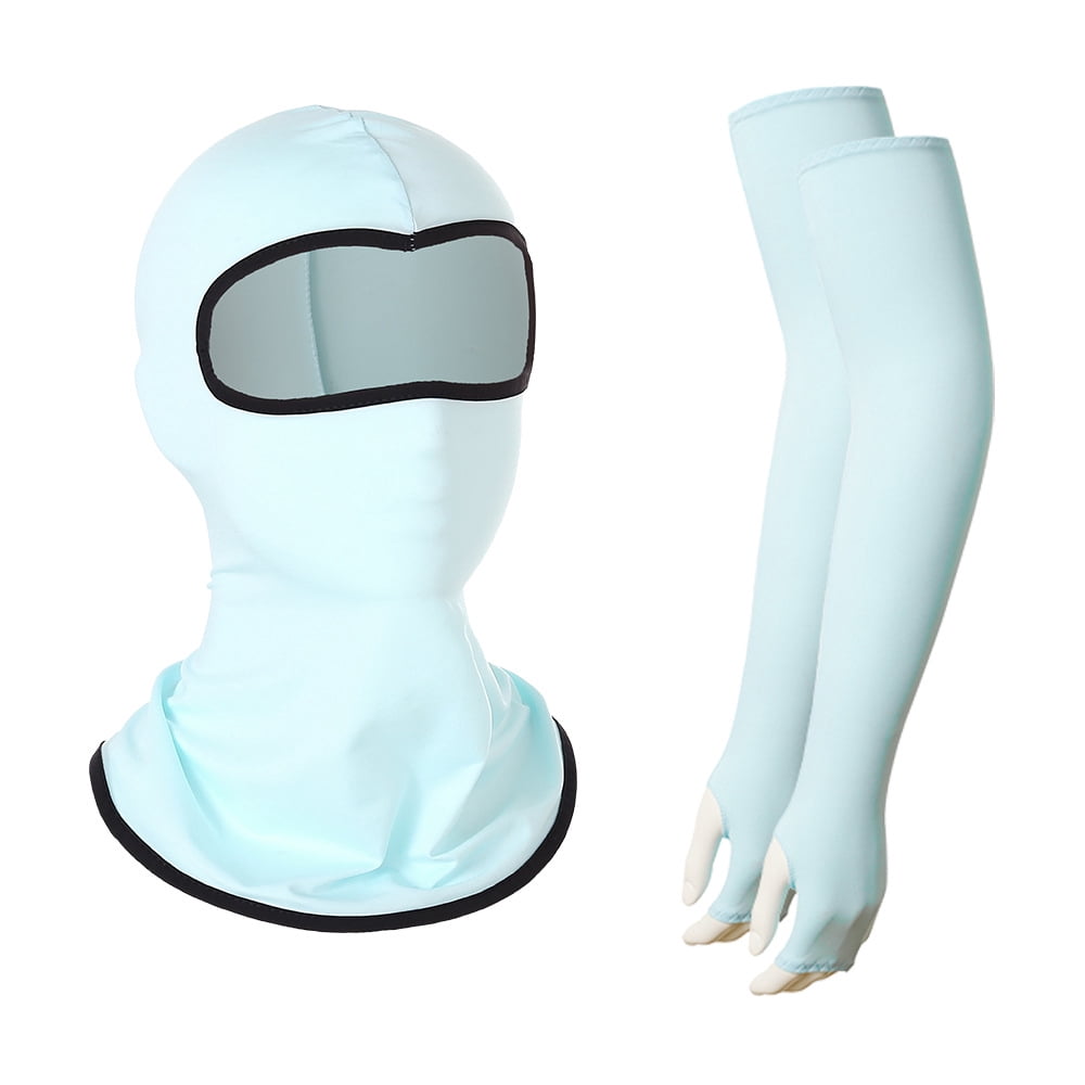 Unisex Balaclava Face Mask and Arm Sleeves Set, Ski Mask Full Face ...
