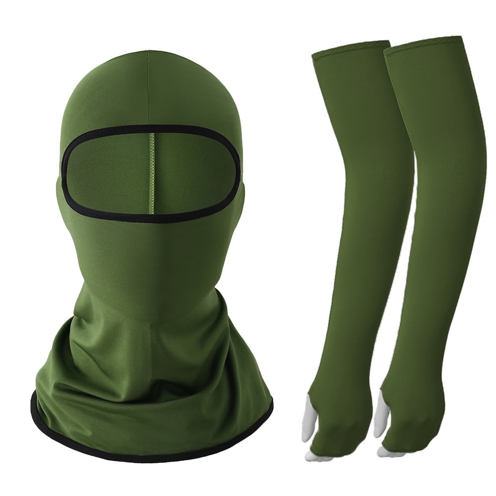 Unisex Balaclava Face Mask and Arm Sleeves Set, Ski Mask Full Face ...