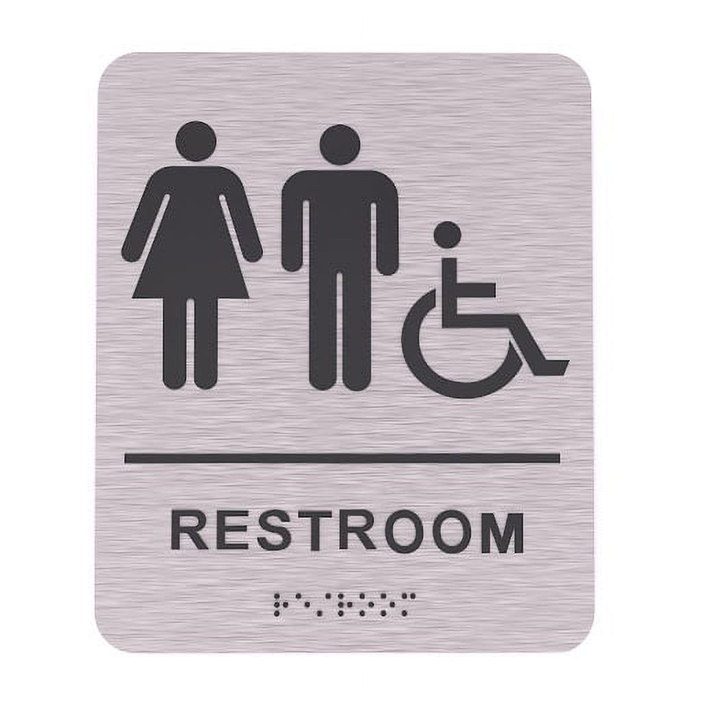 Unisex Restroom Sign, ADA-Compliant Bathroom Door Signs for Offices ...