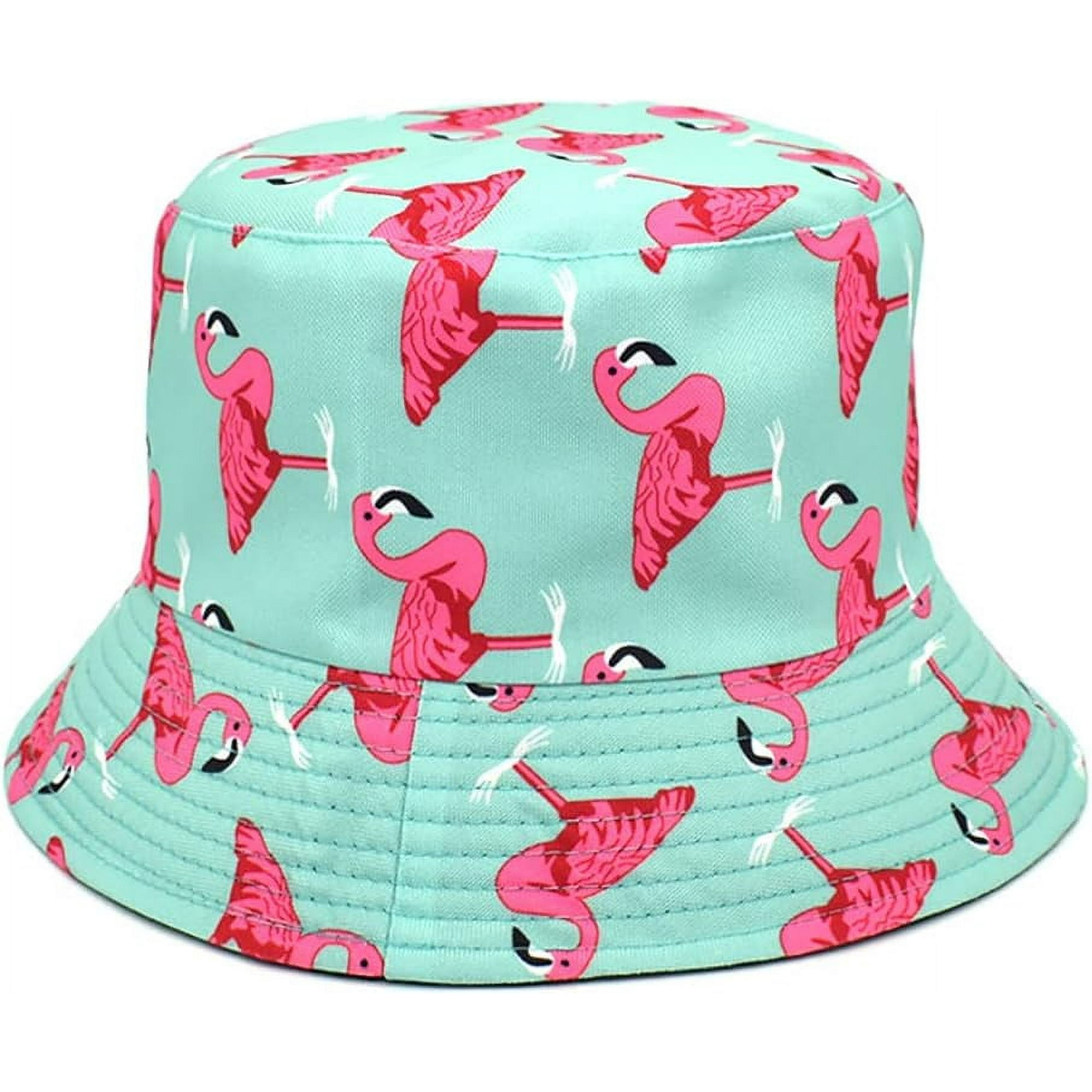 Unisex Black Flamingo Bucket Hat Reversible Summer Trendy Couple ...