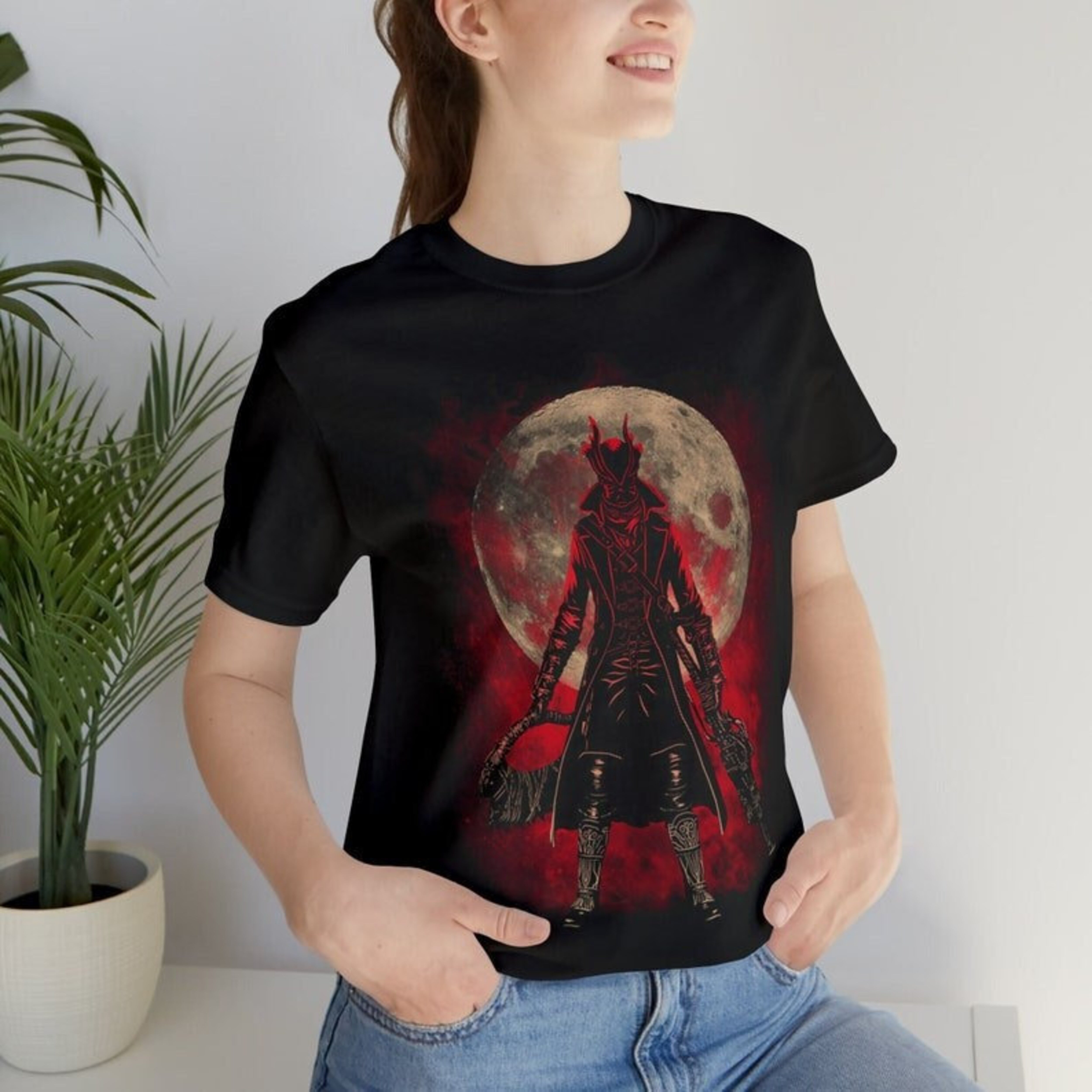 Unisex Bloodborne Gaming T-Shirt, Soulsborne The Hunter Videogame Shirt ...