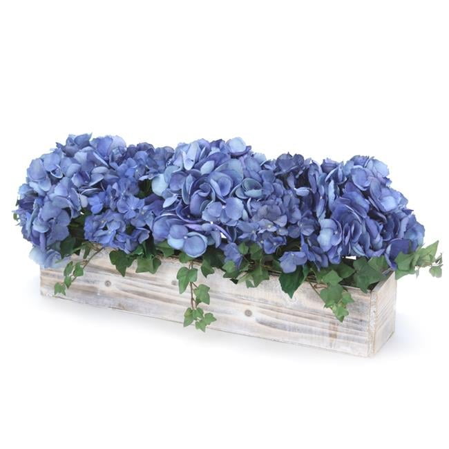 Unisex Blue Hydrangeas in White Washed Box - Walmart.com